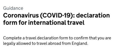 Travel Declaration Required | CIGO